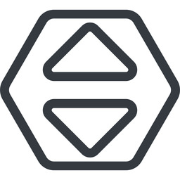 Sort icon by Friconix (fi-hnluxl-sort) line,up,normal,hexagon,order,sort