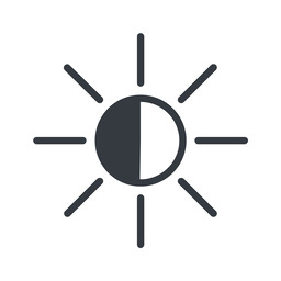 Brightness thin half icon by Friconix (fi-xtluxl-brightness-thin-half) thin,line,up,star,light ...