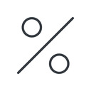 Percent thin icon by Friconix (fi-xtluxl-percent-thin) thin,line ...