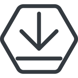 Download icon by Friconix (fi-hnluxl-download) line,up,normal,hexagon,download,downloaded ...
