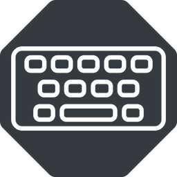 Keyboard thin icon by Friconix (fi-otsuxl-keyboard-thin) thin,up,solid,octagon,desktop,keyboard ...