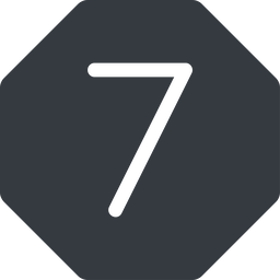 Seven thin icon by Friconix (fi-otsuxl-seven-thin) thin,normal,solid,octagon,number,font,digit,7 ...